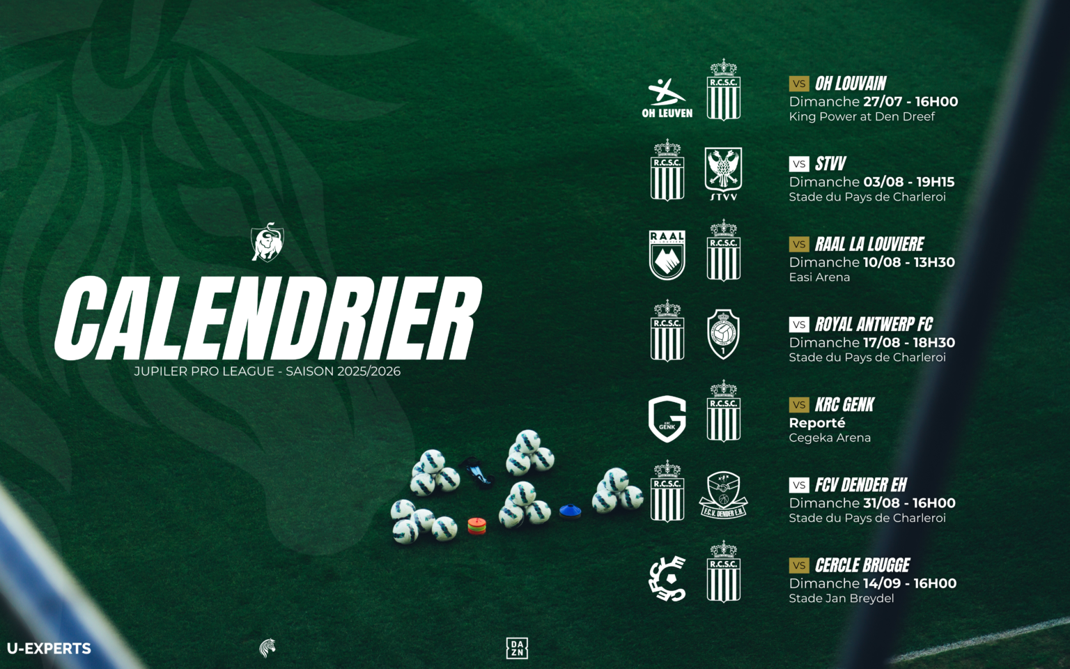 Le calendrier de la Jupiler Pro League a été dévoilé ! - RCSC ...